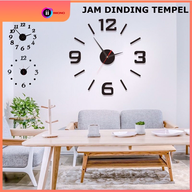Jual JAM TEMPEL DINDING/TEMBOK ANALOG 3D MODERN / JAM DEKORASI RUANG ...