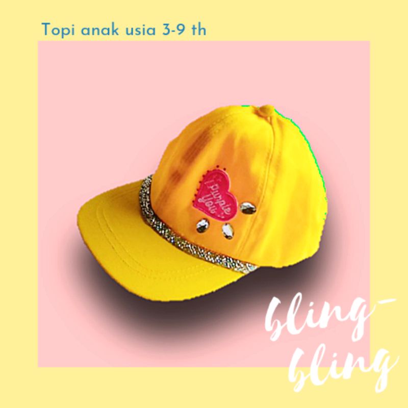 Jual topi anak topi balita bling blink pelindung kepala topi bordir ...