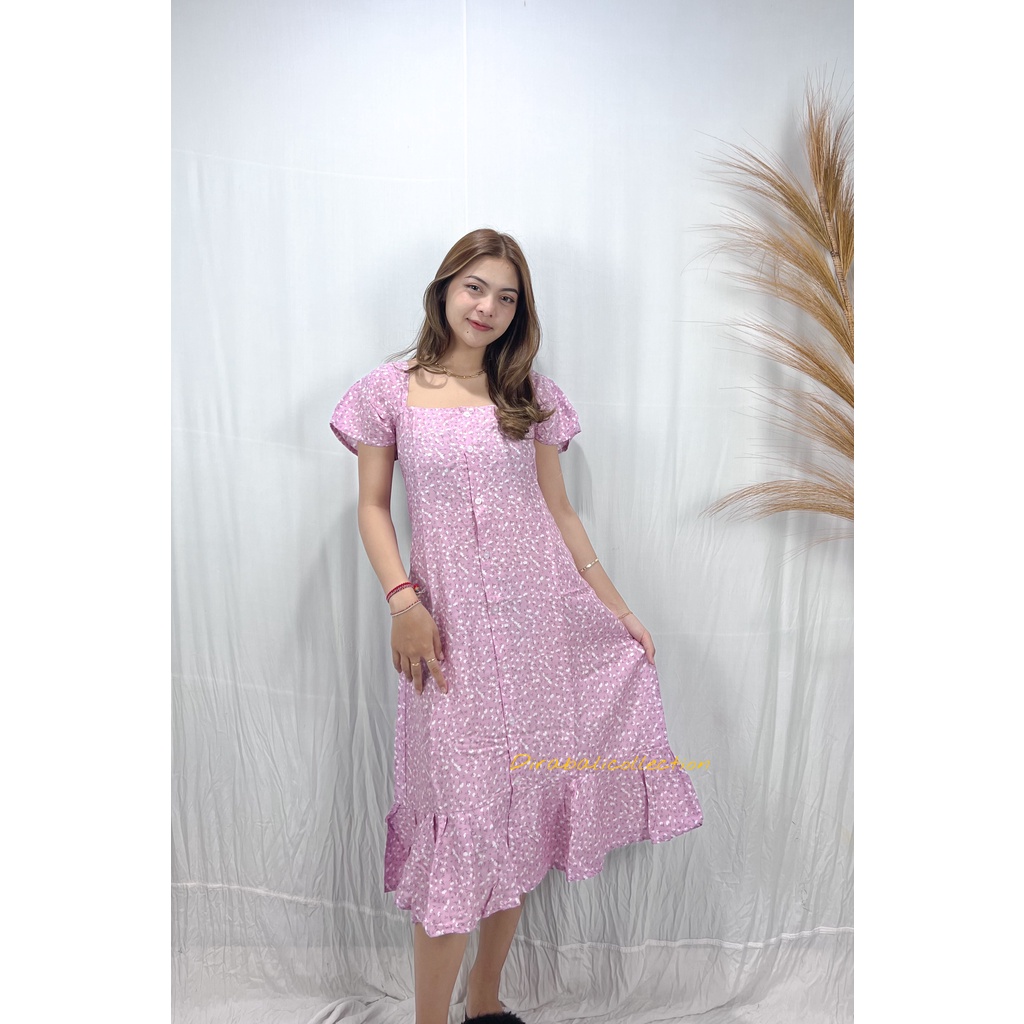 Jual DRESS KAYLA KANCING MOTIF MERANGGI BALI | Shopee Indonesia