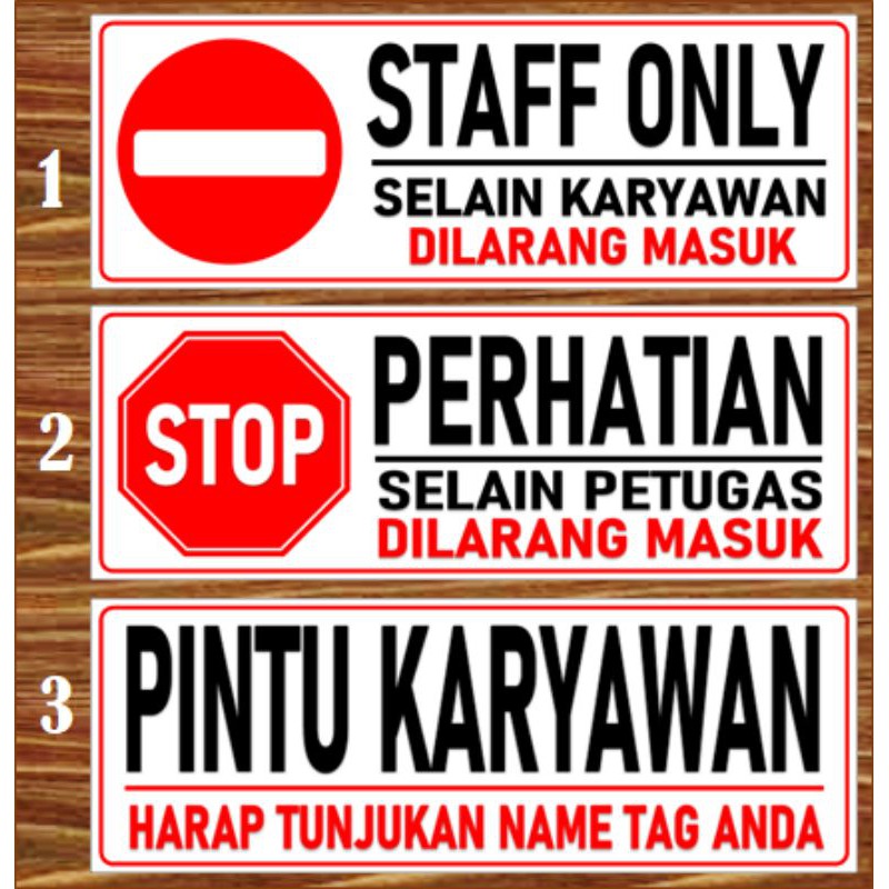 Jual STIKER | STICKER STAFF ONLY | LAMINASI | Shopee Indonesia