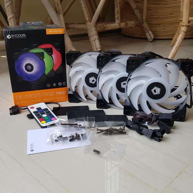 Jual ID-COOLING DF-12025 TRIO 120mm RGB Sync PWM Fan | Shopee Indonesia