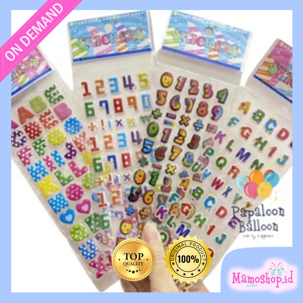 Jual Sticker lucu Stiker Anak 3D Angka Huruf | Shopee Indonesia