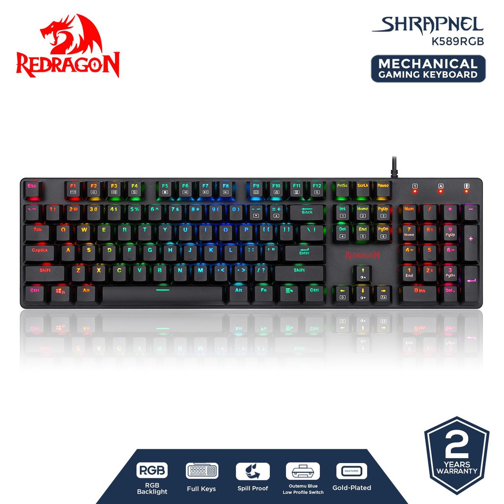 Jual Redragon Mechanical Gaming Keyboard Low Profile RGB SHRAPNEL ...