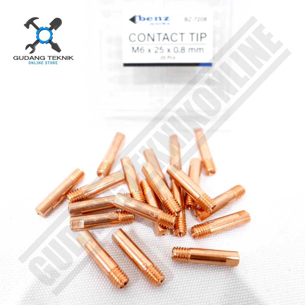 Jual Contact Tip 0.8mm M6x25 RHINO BENZ BZ7208 / Kontak Tip 1mm BZ7210 - Spuyer Las Mig 130 BENZ ...