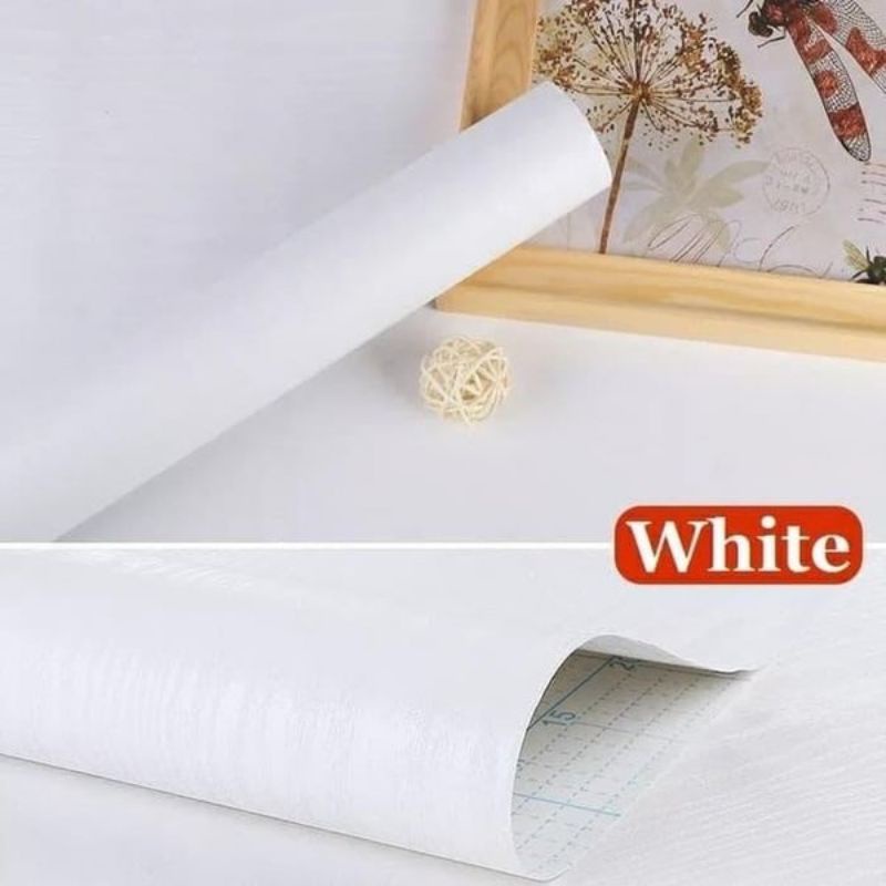 Jual WALSTICKER/WALPAOER STICKER DINDING MOTIF PUTIH POLOS MURAH ...