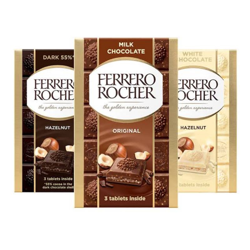 Jual FERRERO ROCHER Chocolate Bar Tablet 90 Gram | Shopee Indonesia