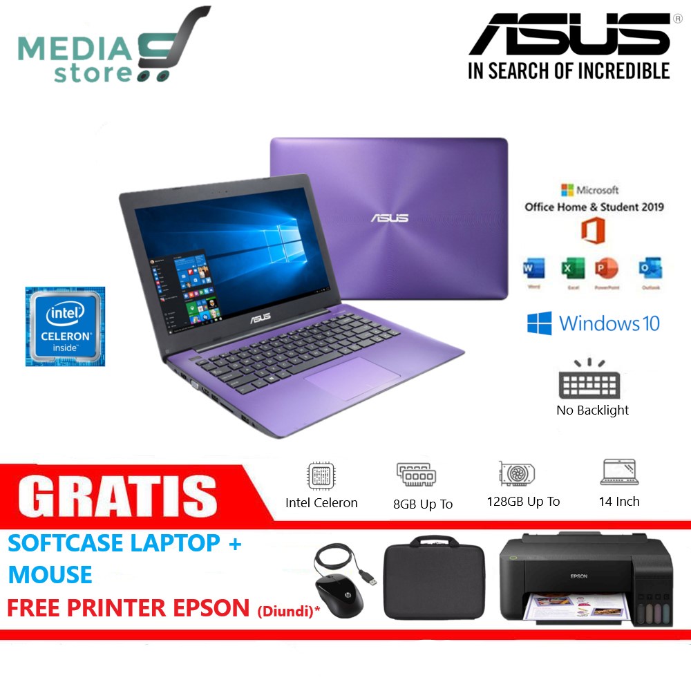 Jual SALE!!! /// FREE PRINTER LAPTOP ASUS INTEL CELERON RAM 8GB / HDD ...