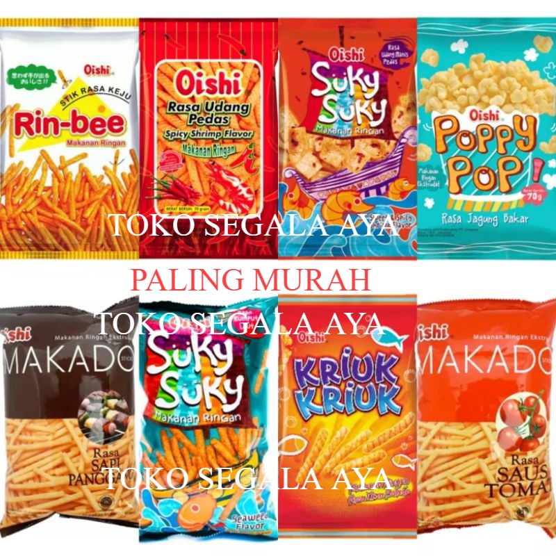 Jual OISHI Snack asin 65 - 70 gr -- Rinbee / Suky / Makado / Kriuk ...