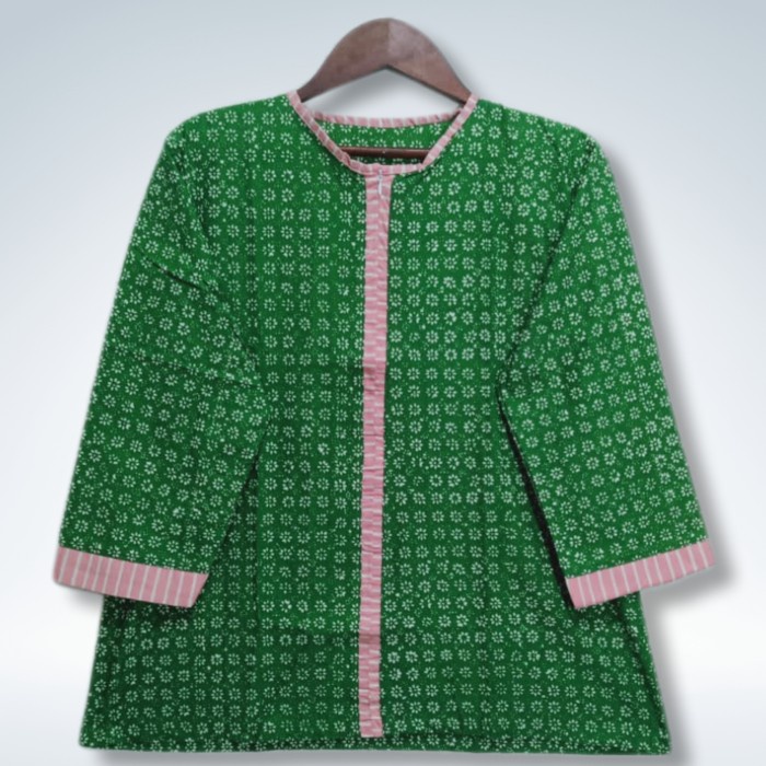 Jual blus batik tunik batik wanita modern baju kantor batik halus nunun ...