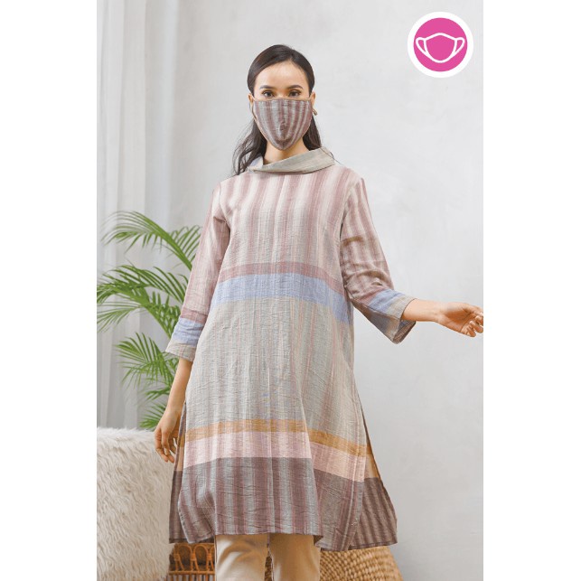 Jual NONA RARA - Tunik Tarum T0600 , Baju Batik Kasual Modern | Shopee ...