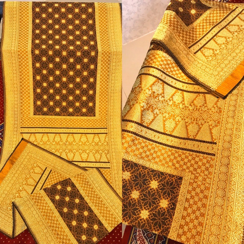 Jual SONGKET BUNGA CINA RAKAM BERKANDANG CUSTARD - ILHAM SONGKET TENUN TANGAN ASLI PALEMBANG ...