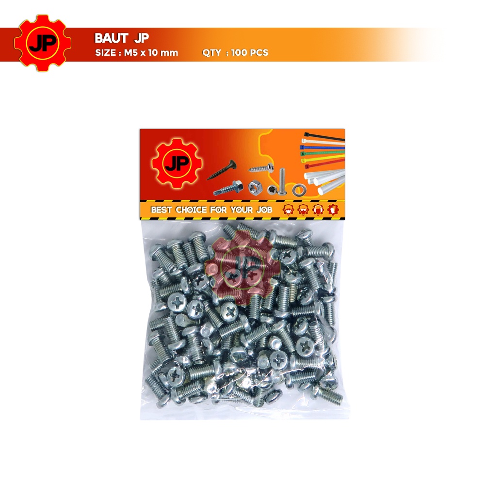 Jual BAUT JP M 5 x 10 MM - SEKRUP SKRUP BAUT JP 5x10 M5 x 10 ISI 100 ...
