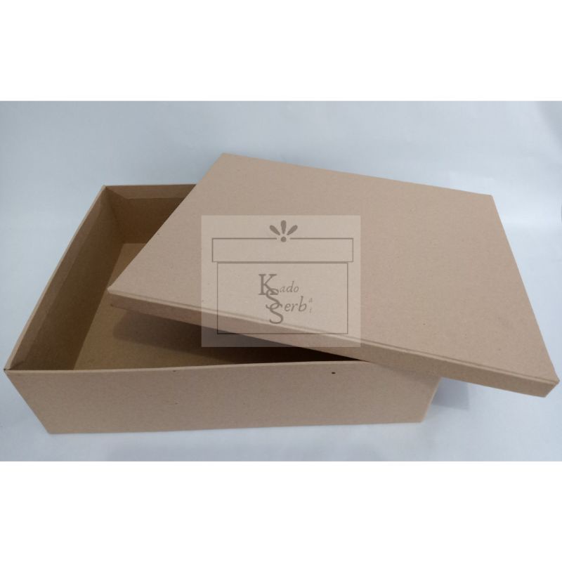 Jual GROSIR Hardbox uk. 30 x 25 x 8 cm cover luar Cokelat Kraft | kotak kado | hampers | giftbox ...