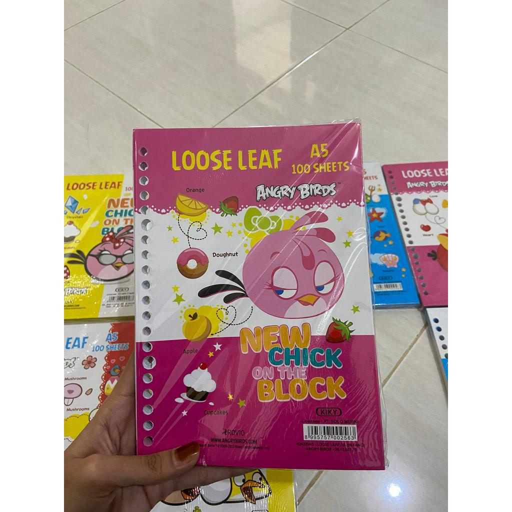 Jual Kiky Loose Leaf Fancy Angry bird 100 lembar / Isi Binder | Shopee ...