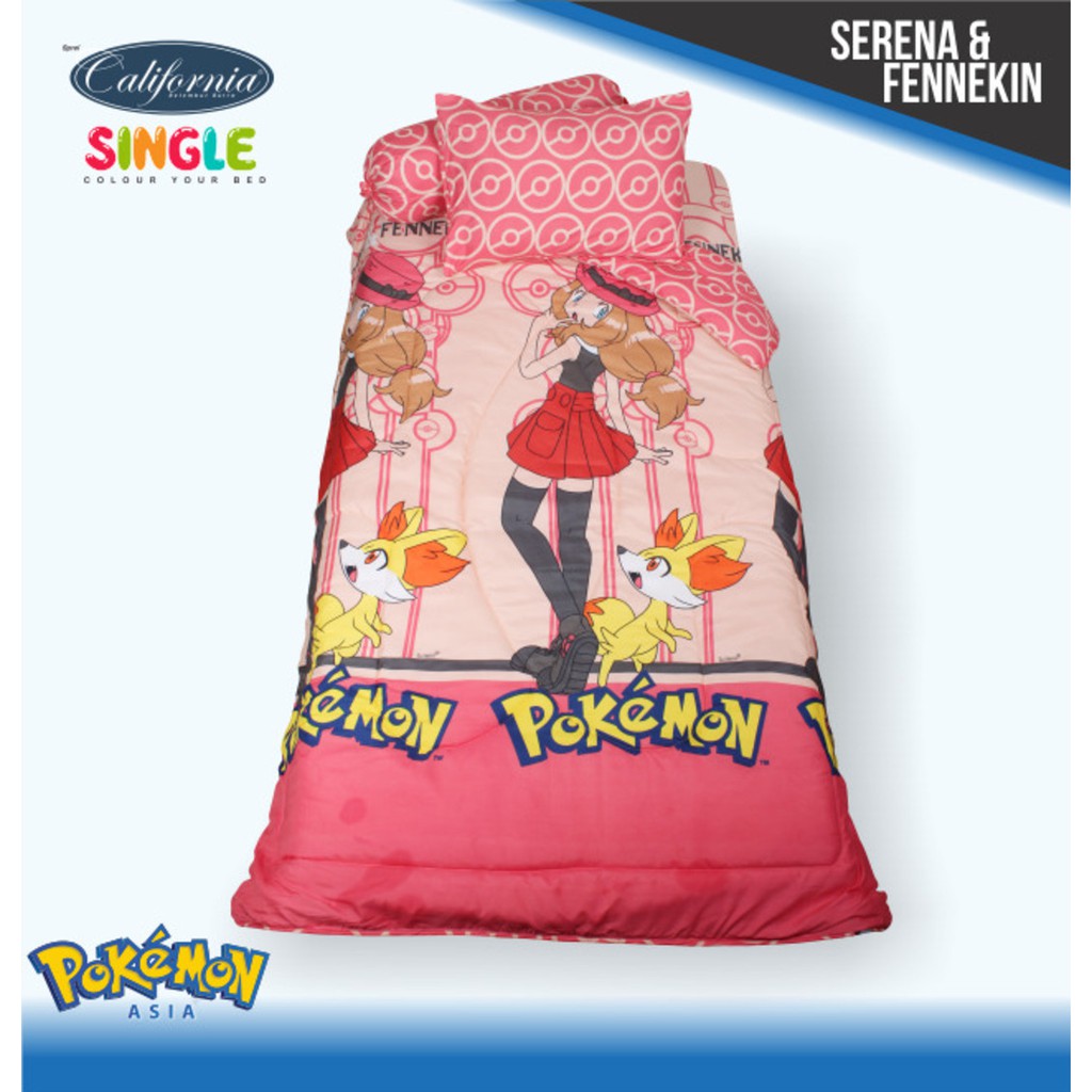 Jual SPREI CALIFORNIA POKEMON SERENA & FENNEKIN SINGLE 100 No.4 SEPRAI ...