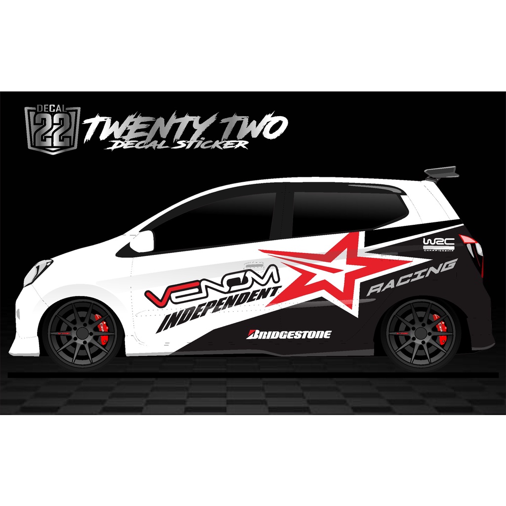 Jual STIKER DECAL MOBIL AGYA/AYLA STRIPING AGYA /AYLA KODE 11 DUA DUA ...