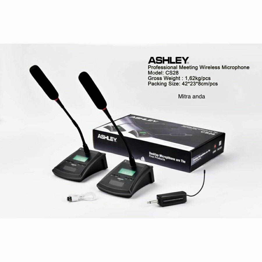 Jual Mic Wireless Podium Meja Meeting Rapat ASHLEY CS 28 CS28 UHF ...