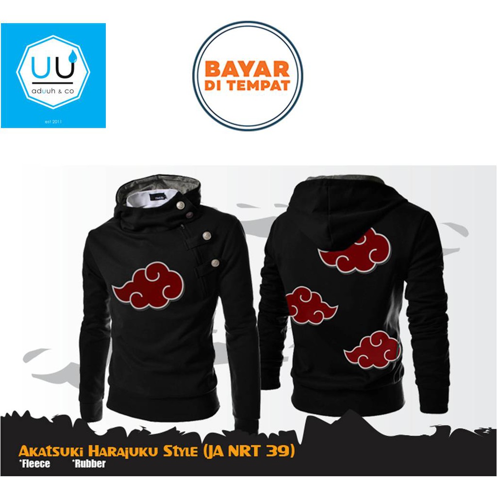 Jual Jaket Anime Hoodie Harajuku Naruto Akatsuki | Shopee Indonesia
