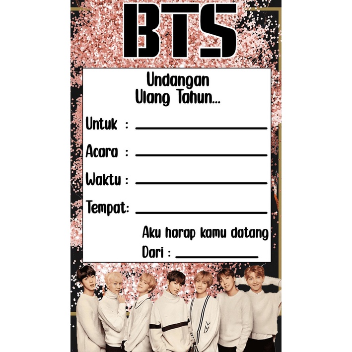 Jual (1 PCS ) BTS Undangan ulang tahun tulis tangan / Undangan isi ...