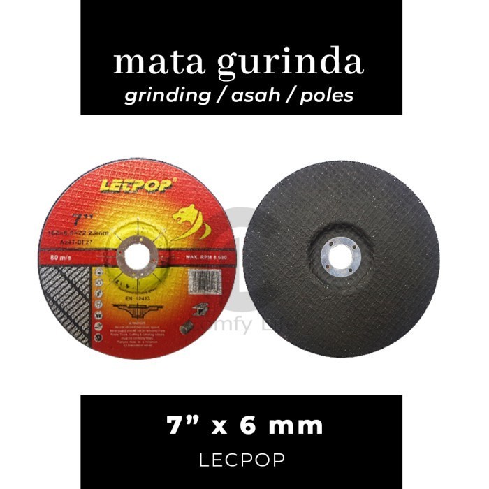 Jual Batu Gerinda Asah 7 in 7" x 6 mm Mata Gurinda Grinding Besi Lecpop ...