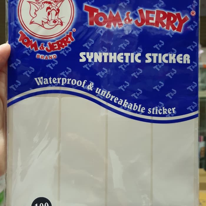 Jual STICKER LABEL WATERPROOF UNBREAKABLE 101 100 104 103 TOM JERRY SYNTHETIC | Shopee Indonesia