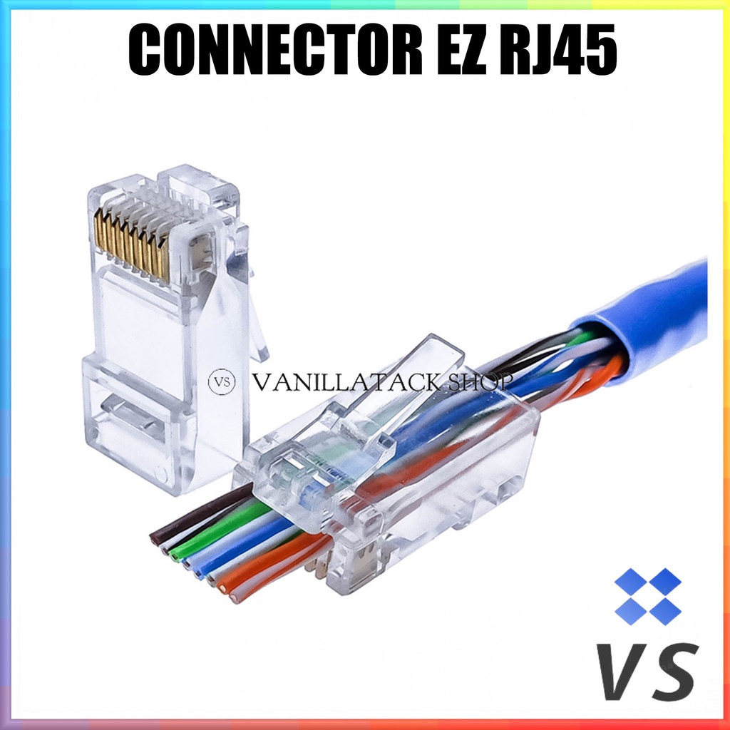 Jual CONNECTOR EZ RJ45 UTP CAT5E / KONEKTOR RJ45 ANTI GAGAL | Shopee ...