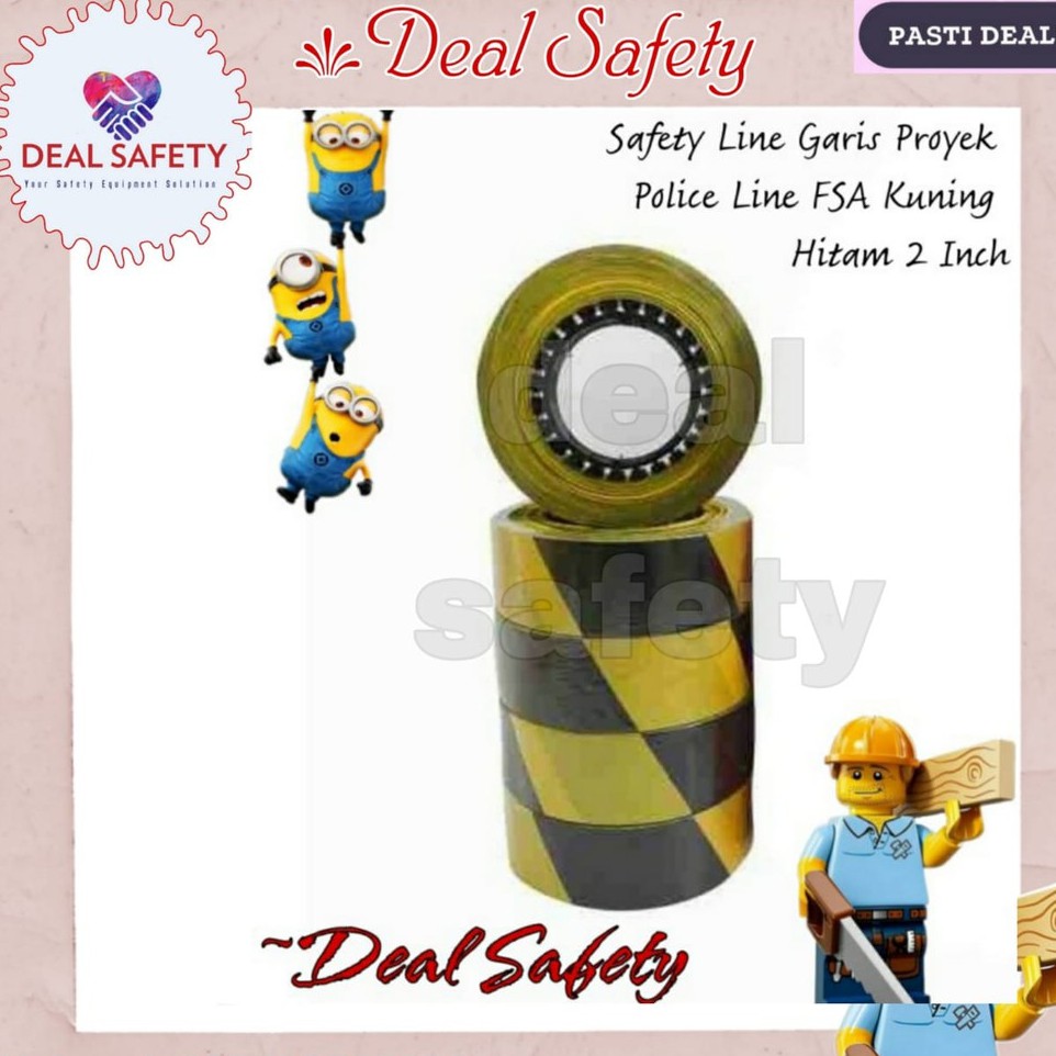 Jual Safety Line Garis Proyek Police Line FSA Kuning Hitam 2"x300m ...
