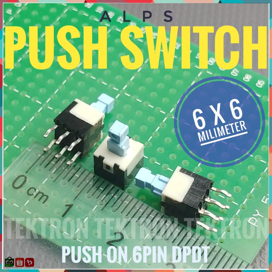 Jual ALPS Switch Push On 6pin DPDT Momentary Bell Tekan On Lepas Off ...