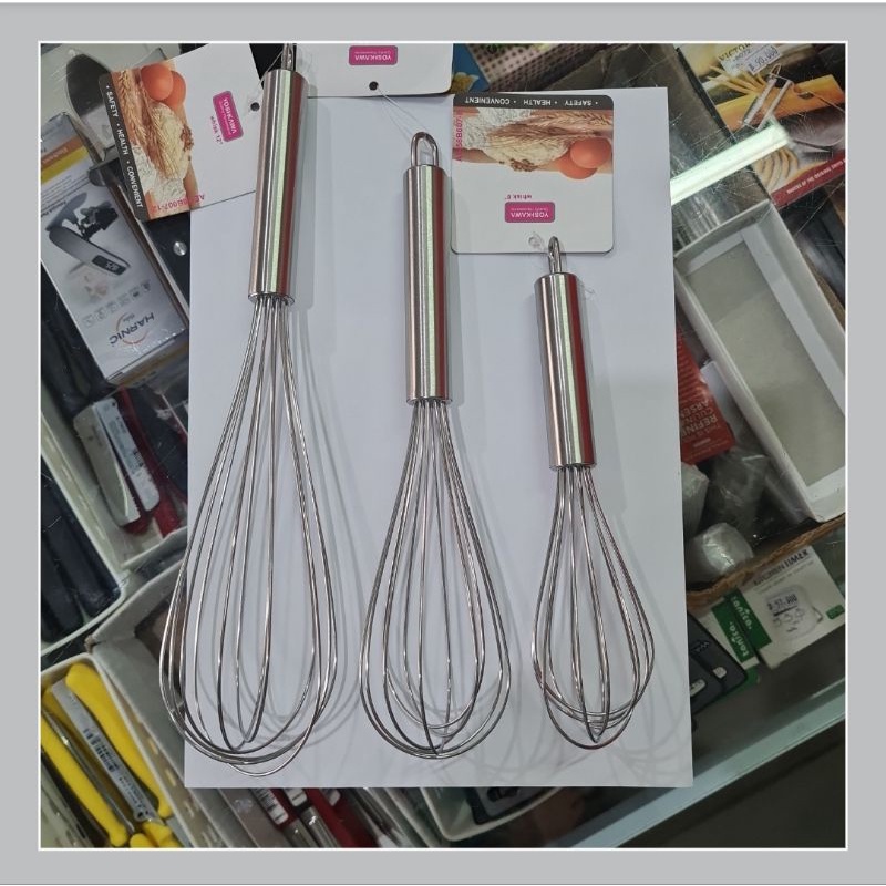 Jual Set Kocokan Telur 3pcs, Uk 8" 10" dan 12" Yoshikawa, Whisk 3pcs S ...