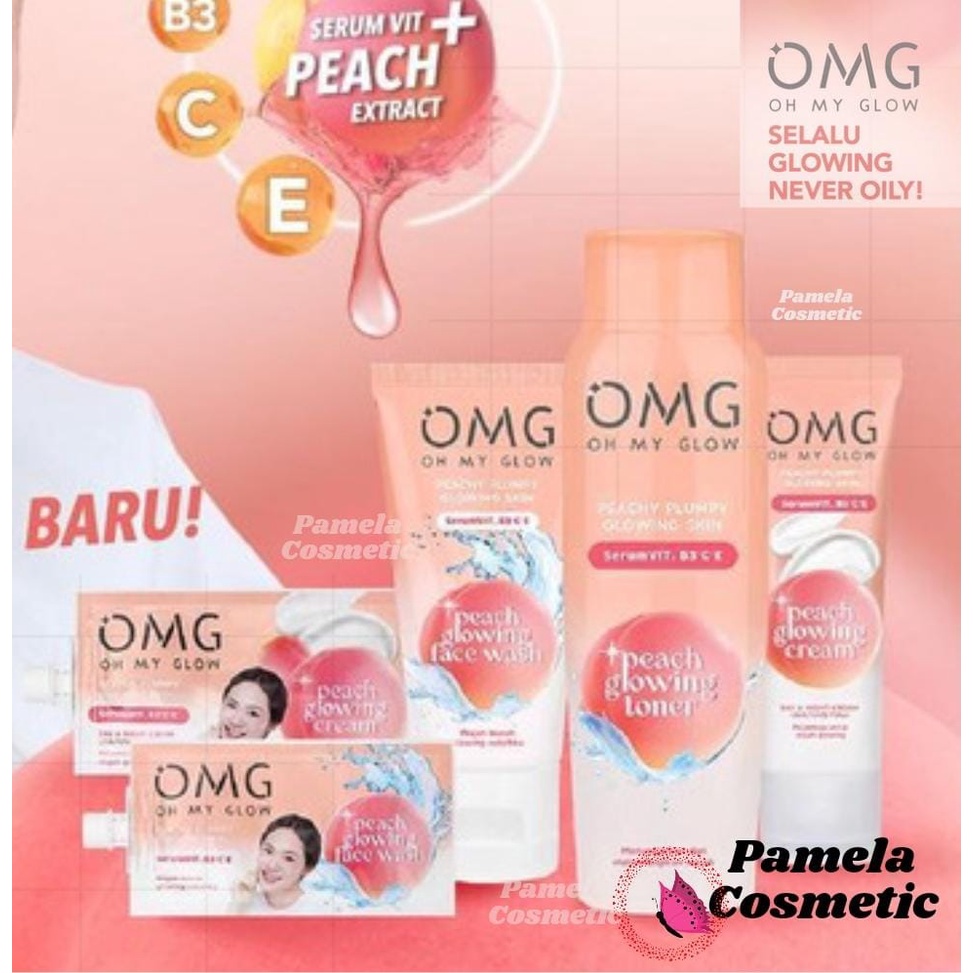 Jual PAMELA OMG Peach Glow and Bright Booster |Cream | Face Wash ...