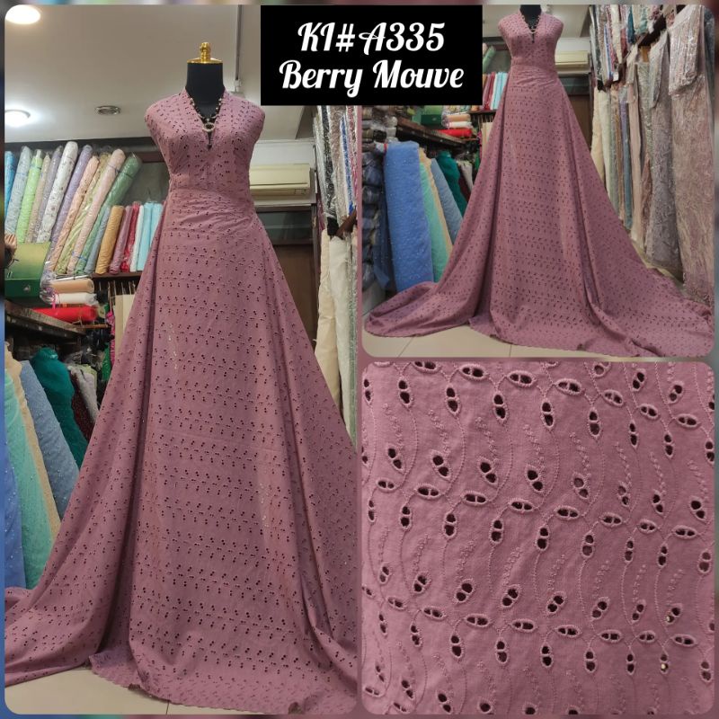 Jual Kain Katun Bordir Emboss KI#A335 Berry Mouve | Shopee Indonesia