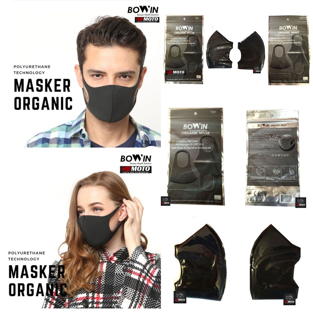 Jual Masker BoWin Type Organic Dark Grey BWNORGANIC01 / Masker Bowin ...