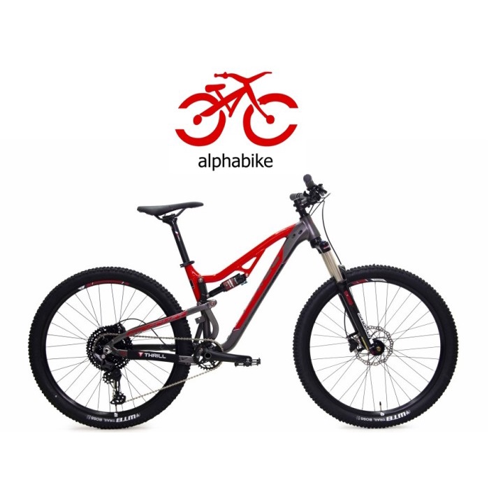 Jual SEPEDA MTB THRILL RICOCHET T120 - 27.5 - 3.0 - SATIN DARK GREY/RED ...