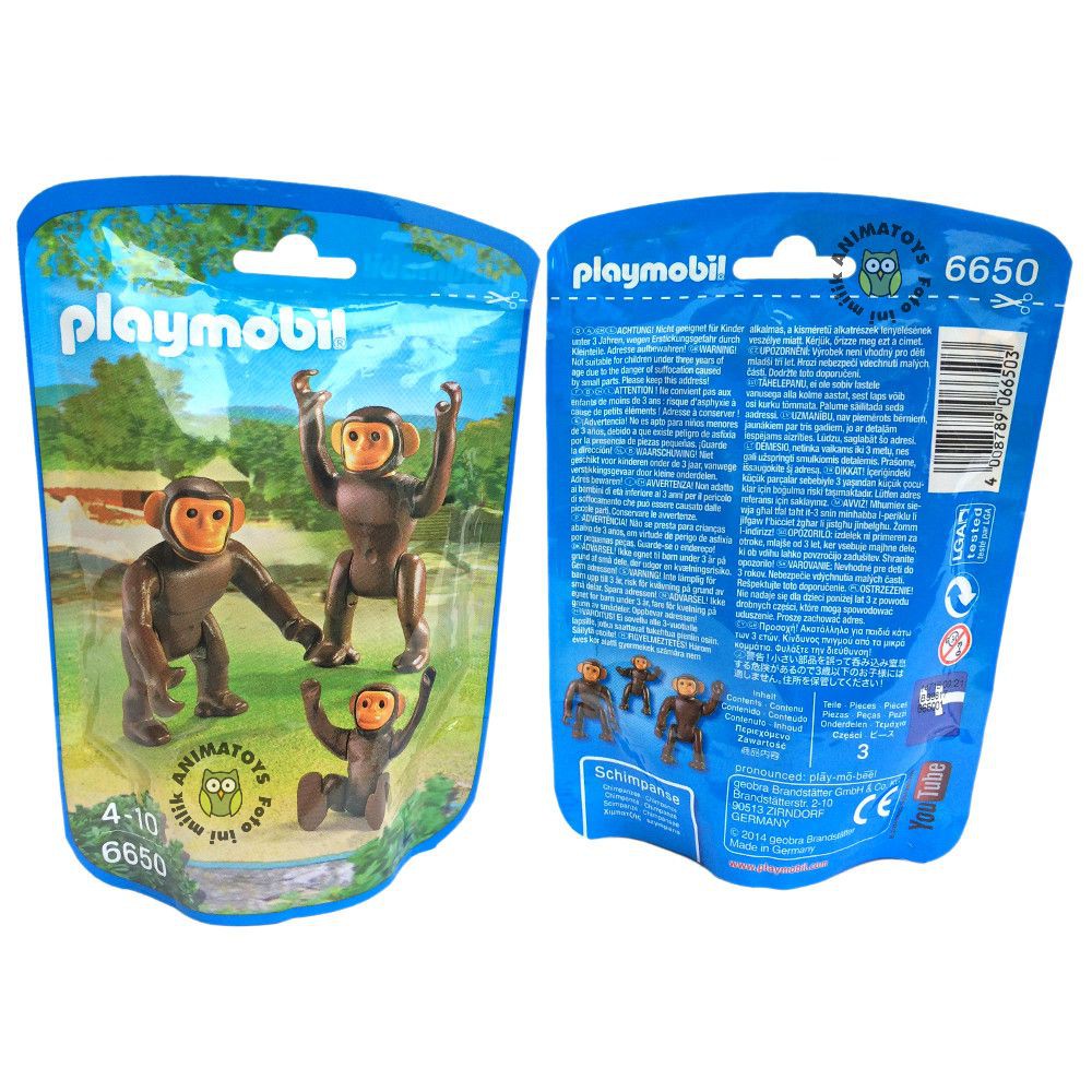 Jual Action Figure Hewan Simpanse Chimpanzee Family Playmobil 6650 ...