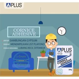 Jual Kompon Gipsum APlus - Compound Gypsum A Plus CORNICE ADHESIVE 1 kg ...