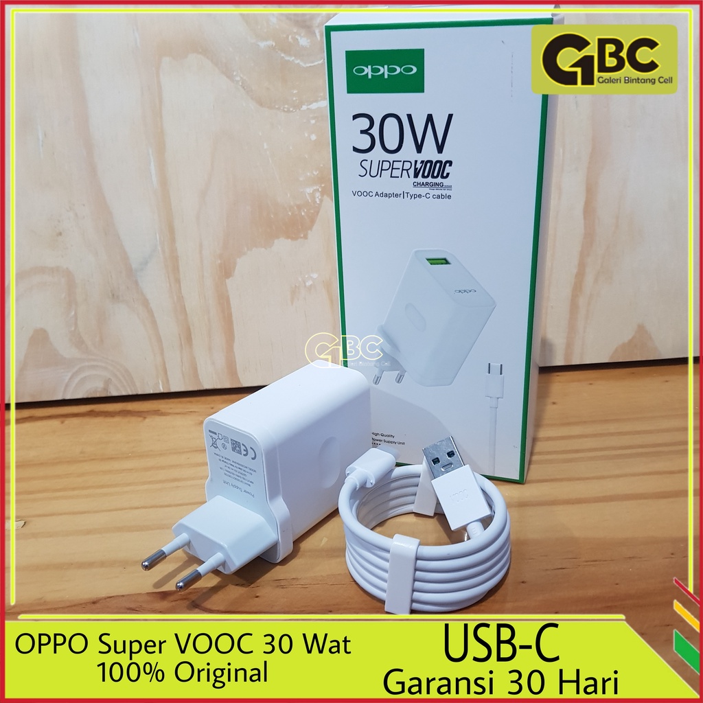 Jual Charger Oppo Super VOOC 30 Watt Ori 100% Casan Oppo A54 Type C 30 ...