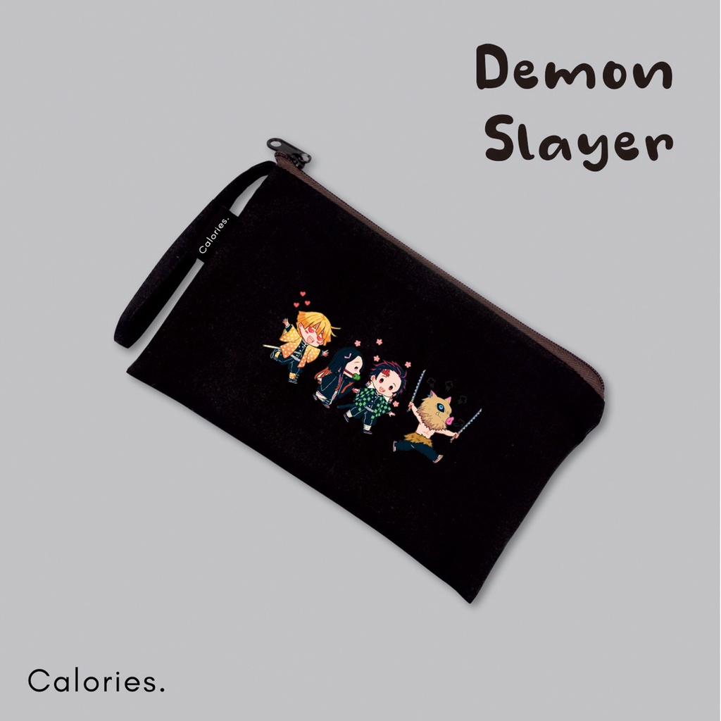 Jual Pouch Hitam Anime Demon slayer Nezuko Tanjiro Zenitsu giyu inosuke ...