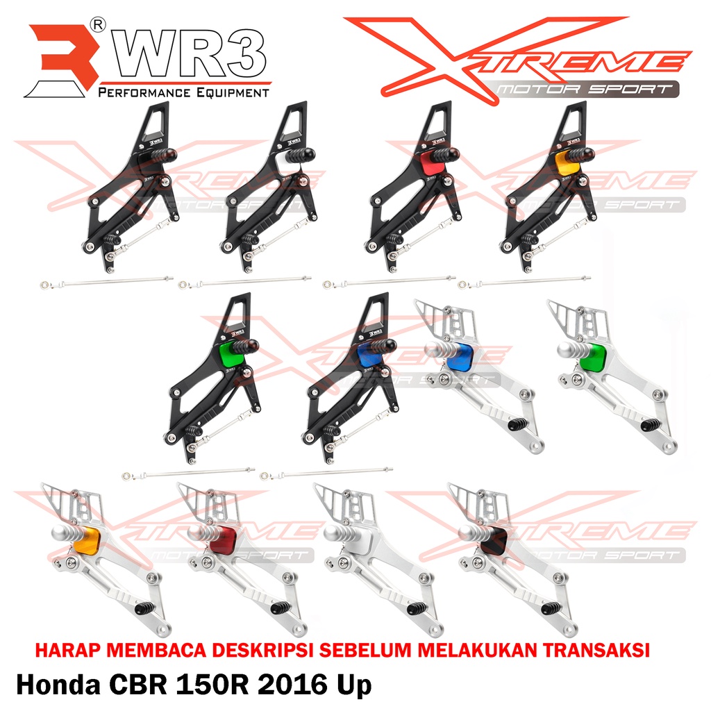 Jual Footstep Rearset Underbone Racing WR3 CBR 150R / CBR 250RR ...