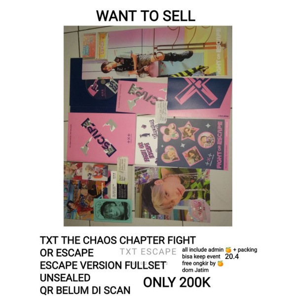 Jual TOMORROW X TOGETHER TXT ALBUM THE CHAOS CHAPTER FIGHT OR ESCAPE ...