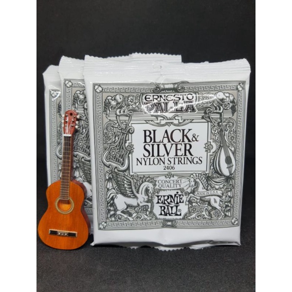 Jual Ernie Ball Black & Silver Nylon String | Shopee Indonesia