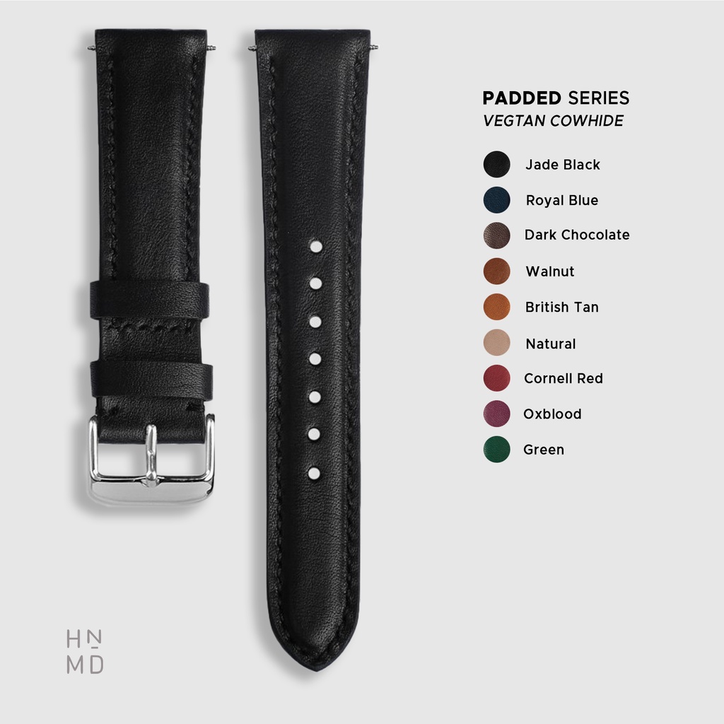 Jual Tali Jam Kulit / Handmade Leather Strap Jadeblack Model Padded ...