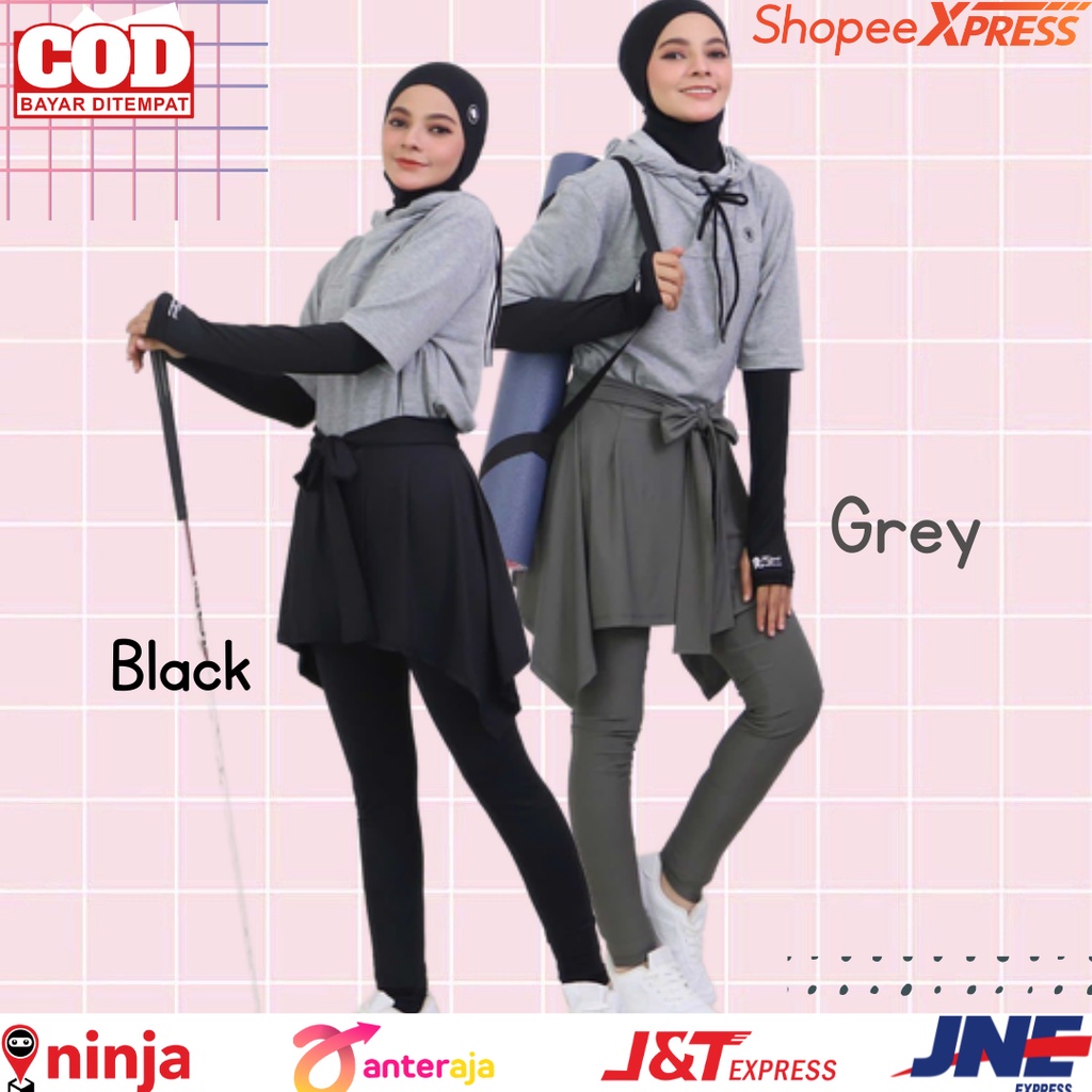 Jual Legging Rok Wanita Outfit Olahraga Muslimah Sport Lari Zumba Aeobik Terbaru | Shopee Indonesia