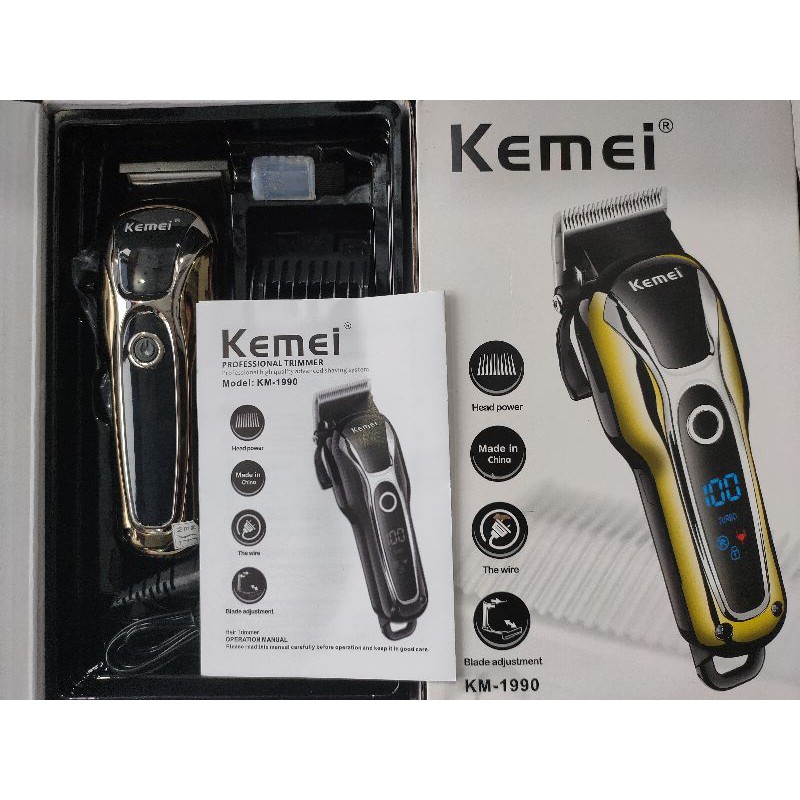 Jual KEMEI KM 1990 ALAT CUKUR RAMBUT TURBO HAIR CLIPPER CORDLESS | Shopee Indonesia