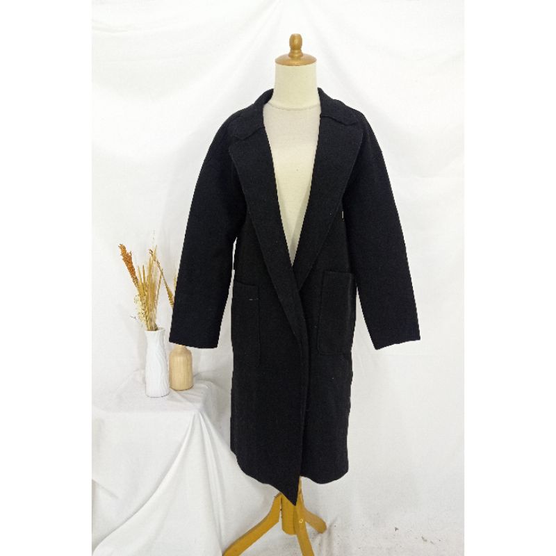 Jual Long wool coat import (brand on pict) | Shopee Indonesia