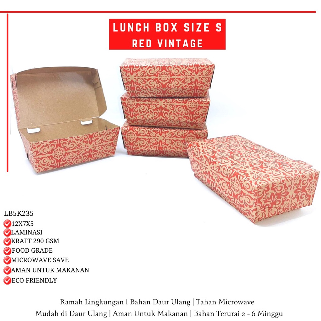 Jual Paper Lunch Box Small Lunch Box Small (LB5K235-Laminasi) | Shopee ...
