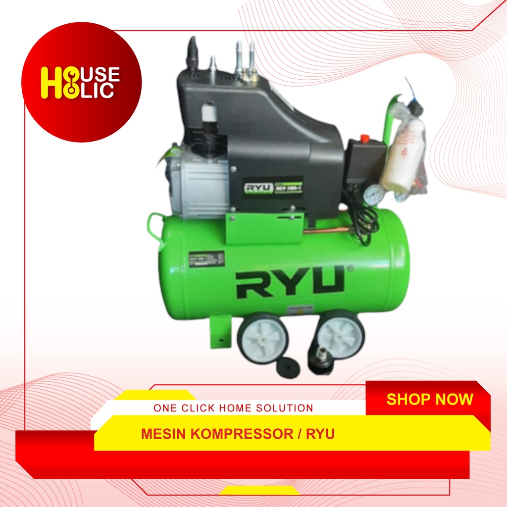 Jual RYU Mesin Kompressor Angin 35 Liter 2 HP / Air Compressor RCP 200-1 | Shopee Indonesia