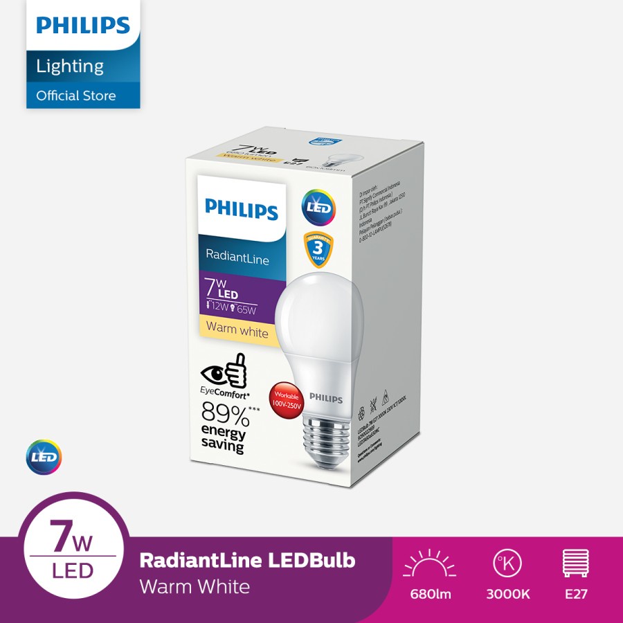 Jual Philips Lampu RadiantLine LED Bulb 3000K Kuning 5W 7W 9W 11W 13W ...