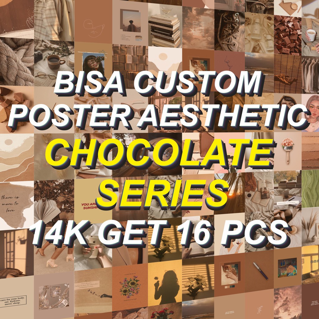 Jual [isi 16 Pcs] Poster Aesthetic Beige Chocolate Brown Poster Dinding ...