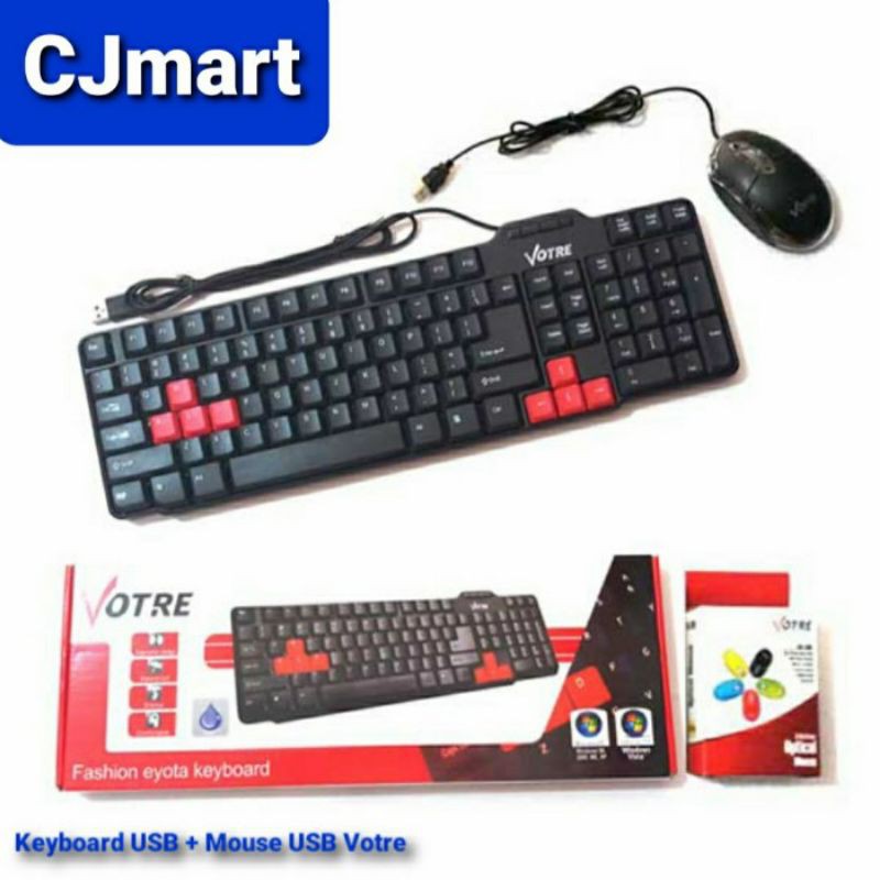Jual Keyboard Mouse Votre USB / Keyboard USB + Mouse USB Votre | Shopee ...