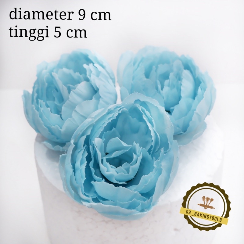 Jual Bunga Peony palsu artificial flower biru muda isi 3 pcs | Shopee ...